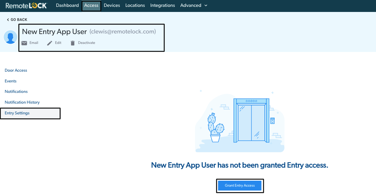 Entry App settings and configuration (web portal)
