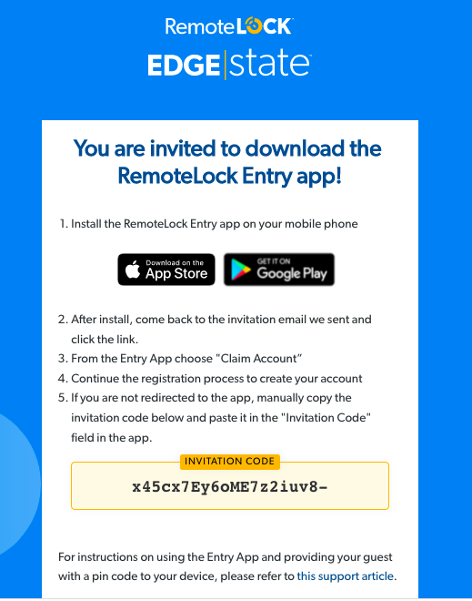 Entry App settings and configuration (web portal)