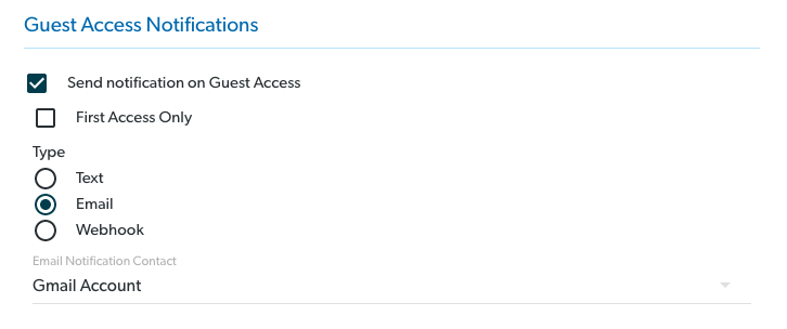 Vacation Rental Integrations - Guest access notifications