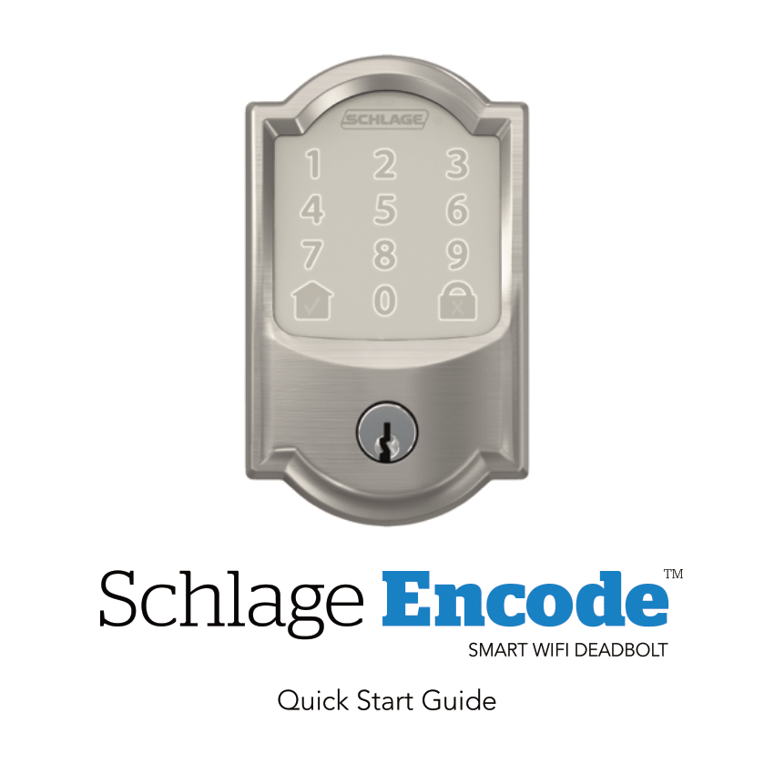 Schlage Encode Deadbolt: Quick Start Guide
