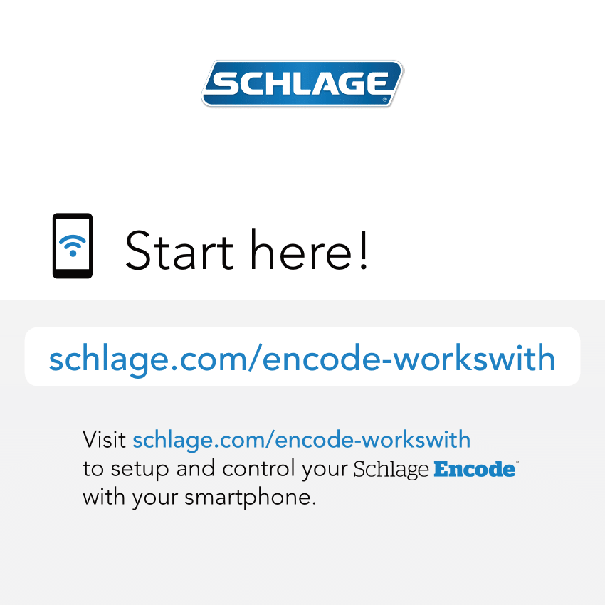 Schlage Encode Deadbolt: Quick Start Guide
