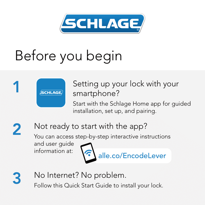 Schlage Encode Lever: Quick Start Guide