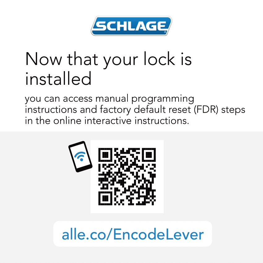 Schlage Encode Lever: Quick Start Guide
