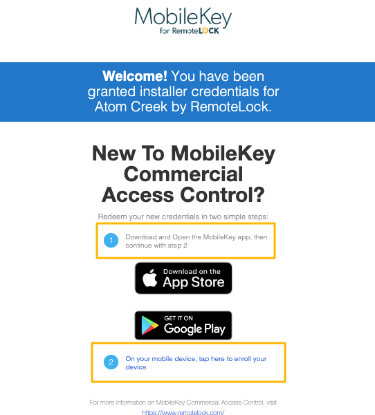 Creating Mobile Key Credentials