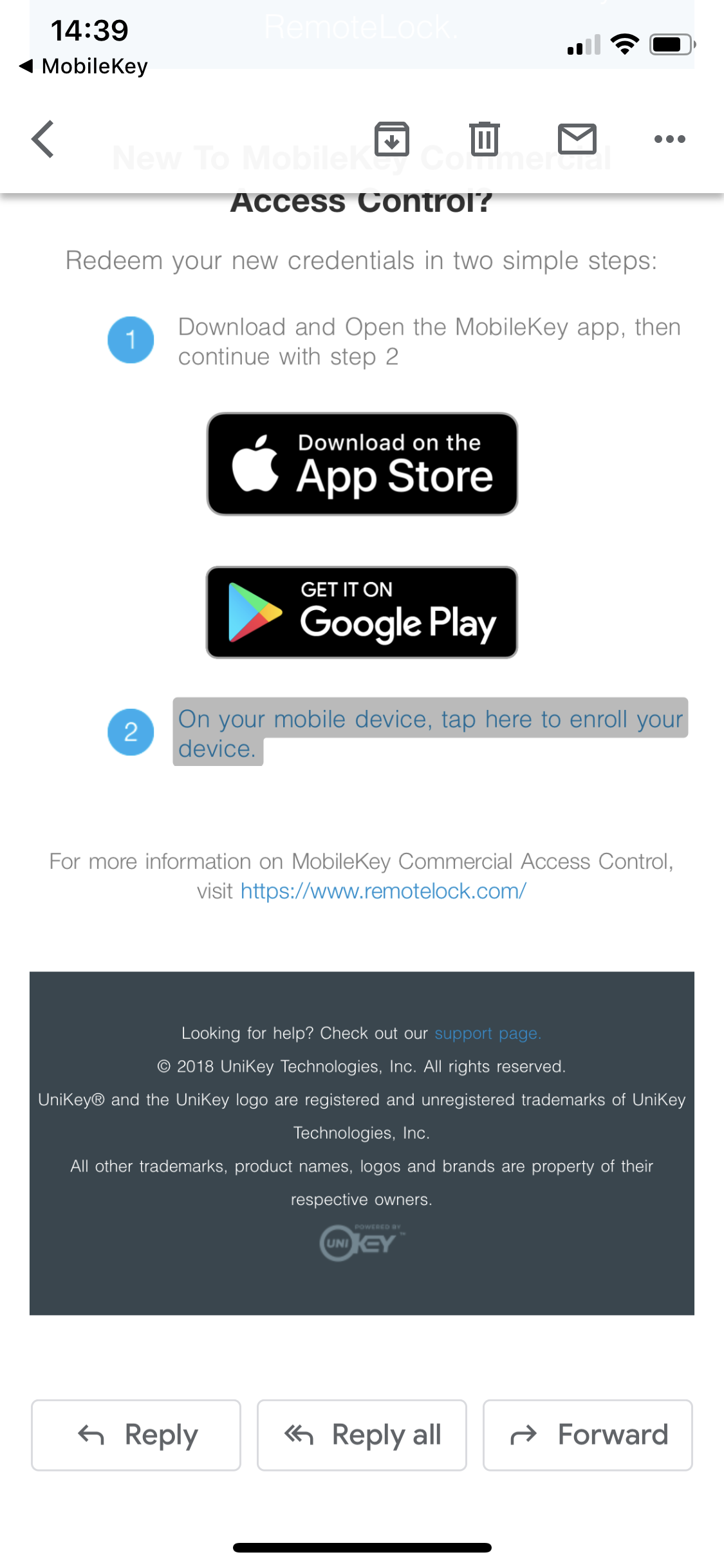 Creating Mobile Key Credentials