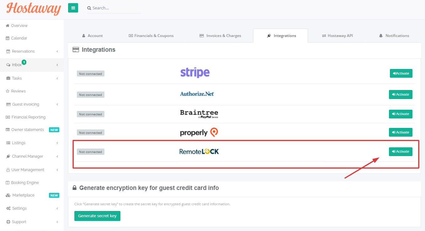 Hostaway / RemoteLock Integration