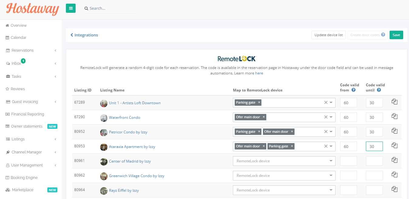 Hostaway / RemoteLock Integration
