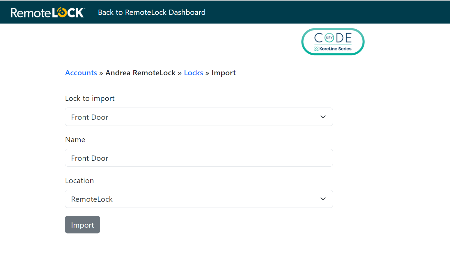 KeyInCode: KoreLock Series / RemoteLock Integration